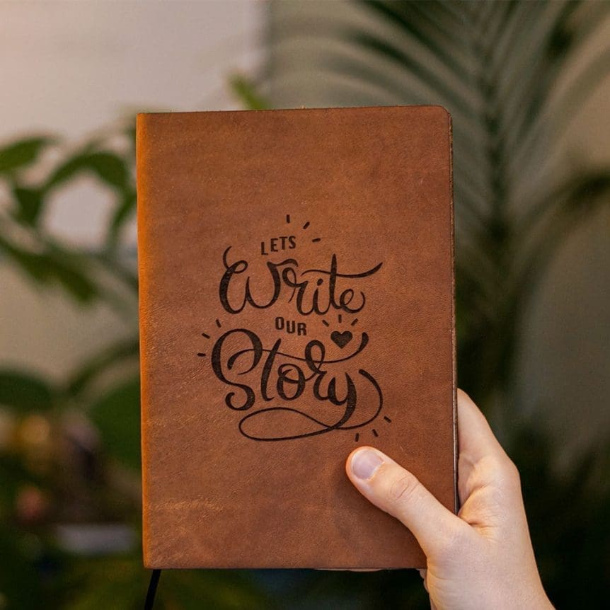 Leather Notebook - Engrave your own design - Unique and personal