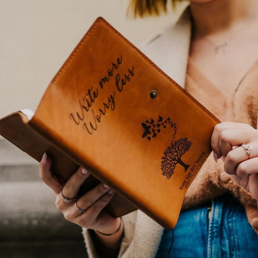 Leather Notebook - Engrave your own design - Unique and personal