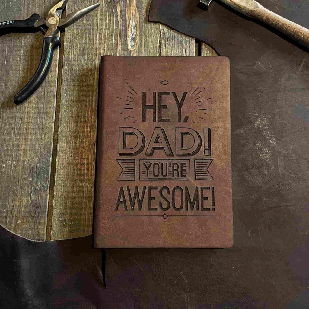Leather Notebook - Engrave your own design - Unique and personal